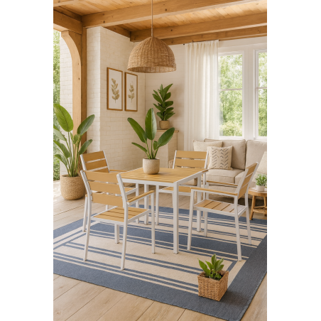ANTIBES NEW bar stool, metal, light brown synthetic leather